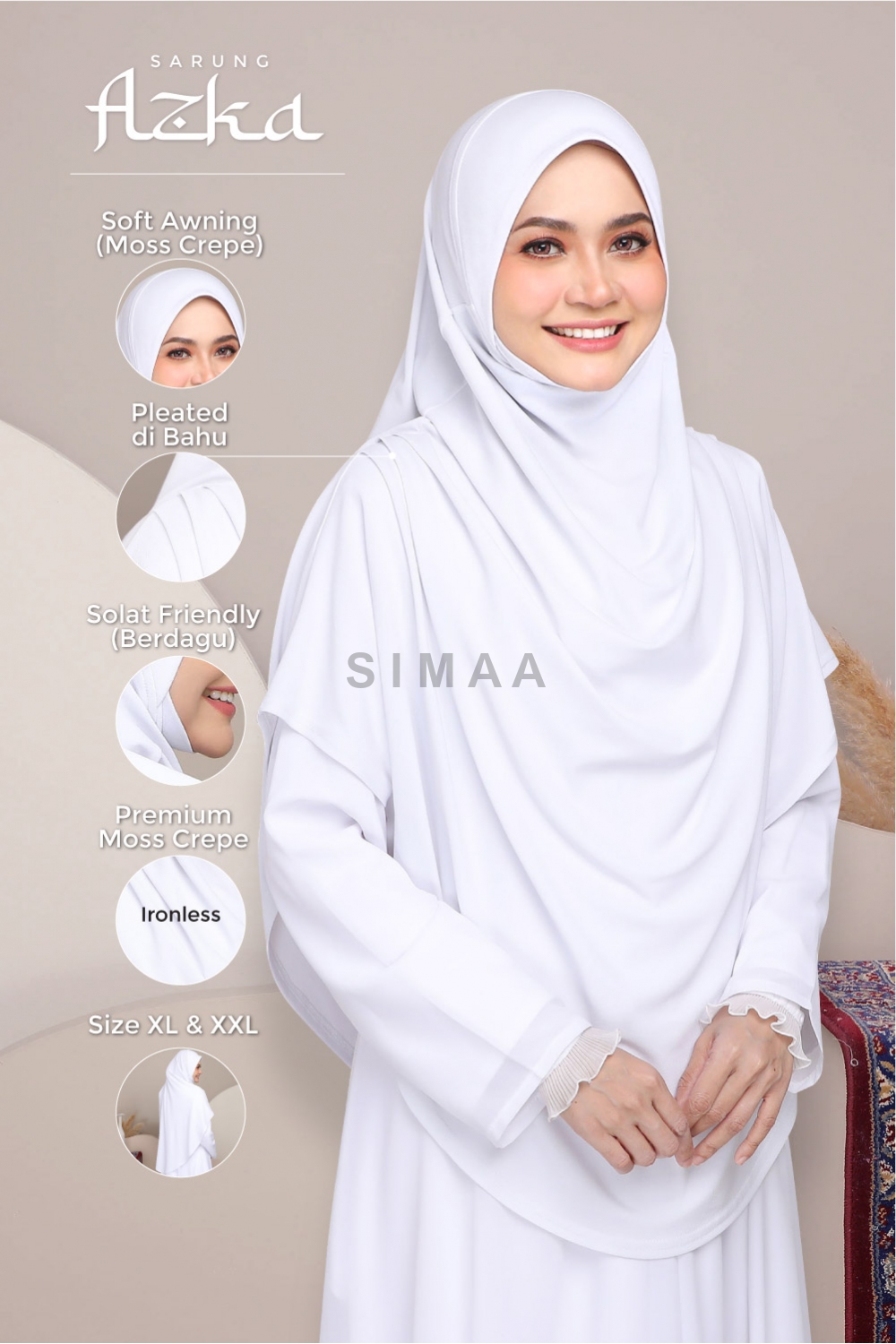 SARUNG AZKA - White Pearl
